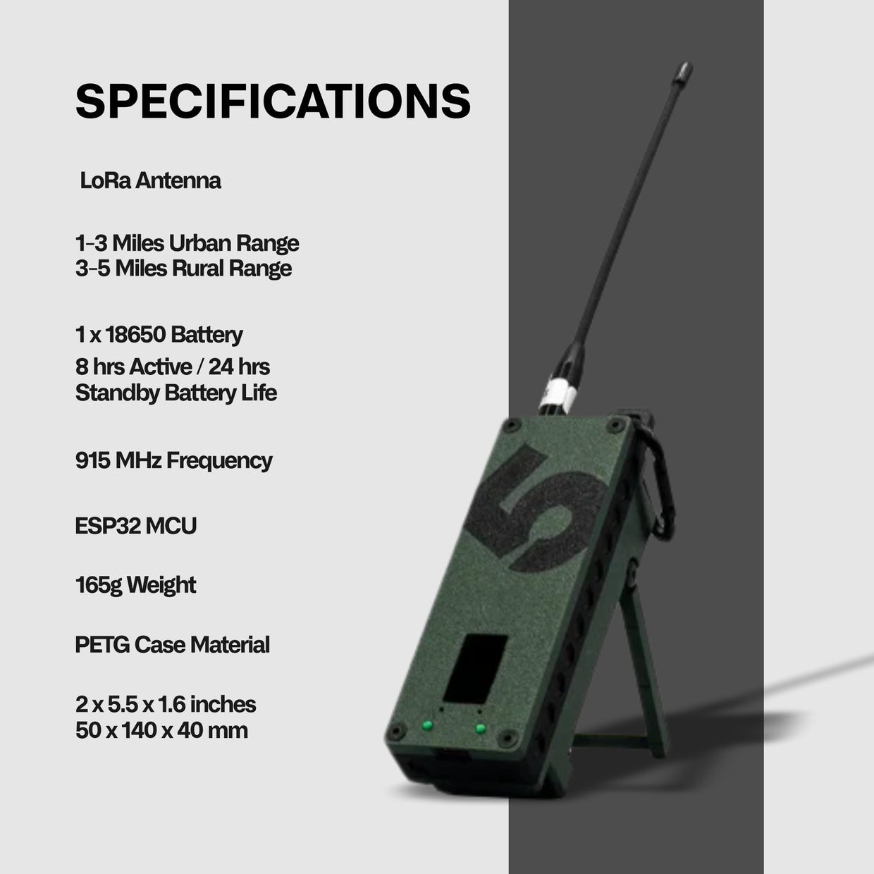 SpecFive LLC - Spec5 Trekker BRAVO | Meshtastic LoRa Radio